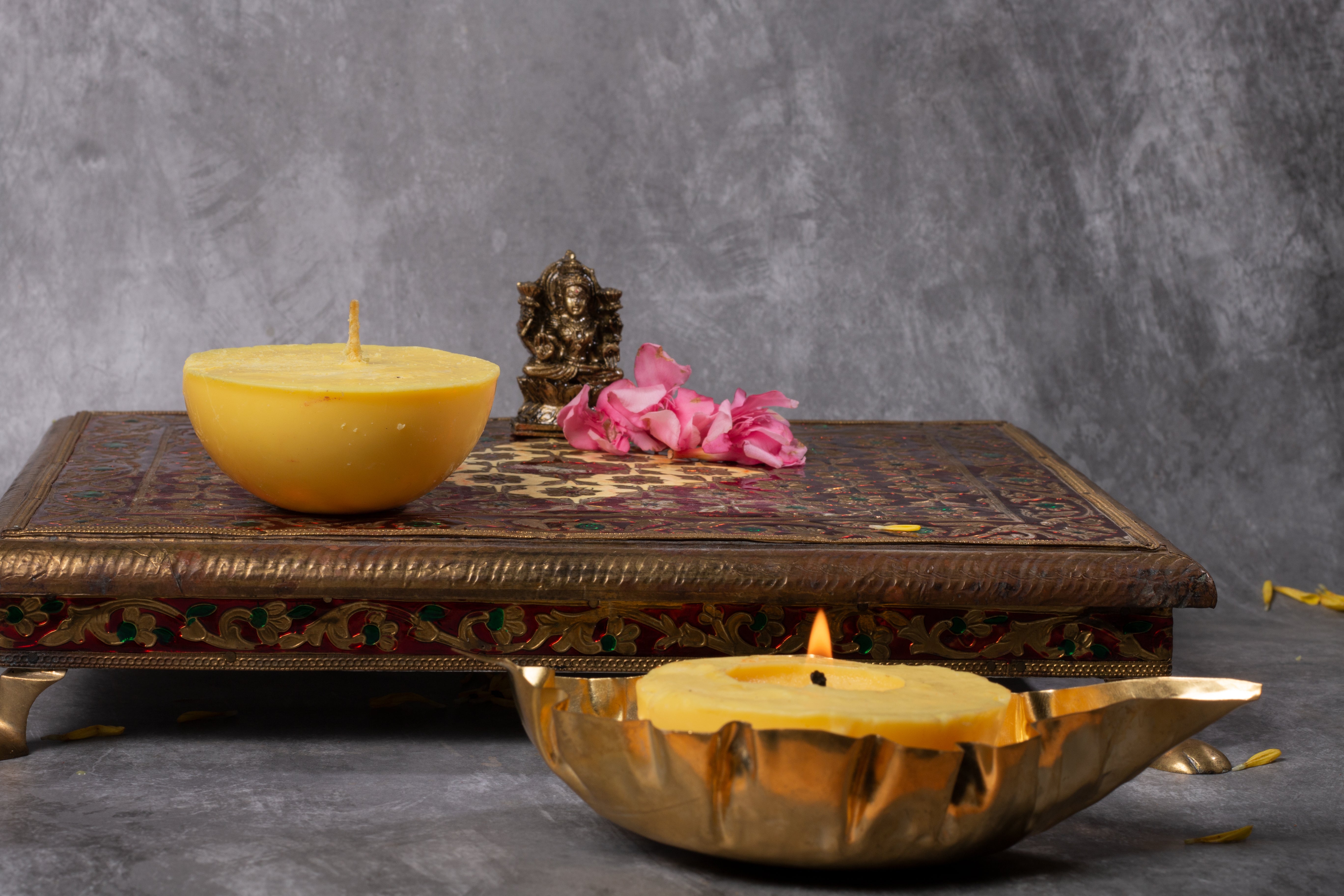 Swaha Easy Ghee Diya 60mins |Wax Free Cow Ghee Wicks For Puja |30wicks